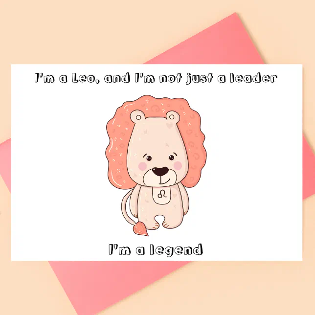 Cute Zodiac Sign Leo in Kawaii Style Postcard | Zazzle