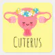 Cuterus / Uterus Puns / Uterus Jokes / Square Sticker | Zazzle
