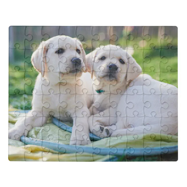Cutest Baby Animals | Yellow Labrador Retrievers Jigsaw Puzzle | Zazzle