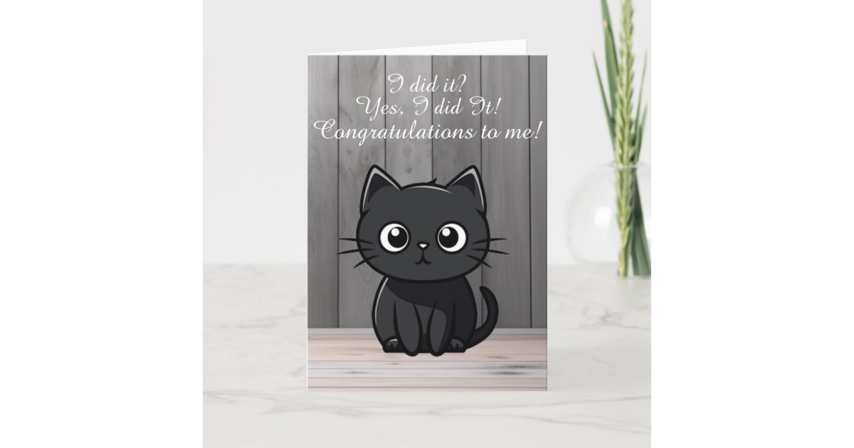 Cutest Black Cat Graduating Card | Zazzle