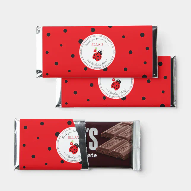 Cutest Little Ladybug Kids Birthday Party Hershey Bar Favors | Zazzle