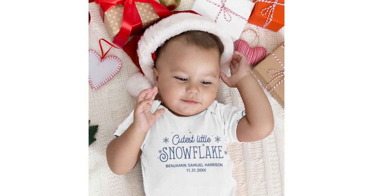 Cutest little snowflake baby's first christmas baby bodysuit | Zazzle