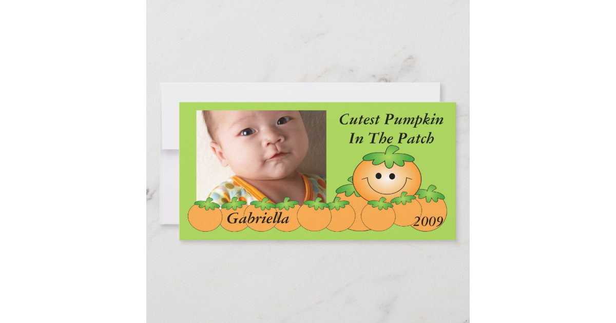 Cutest Pumpkin Kids Halloween Photo Card | Zazzle