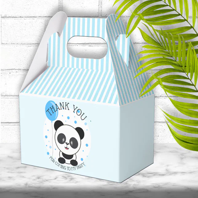 Cutie Blue Panda Birthday Party Favor Boxes | Zazzle