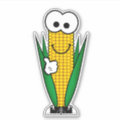 Cutie Cartoon Corn on the Cob Vinyl Sticker | Zazzle