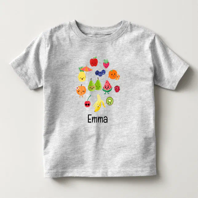 Cutie Fruit Adorable Fruit Kids Personalized Toddler T-shirt | Zazzle