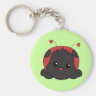 Lucky Ladybug Red Orange Black Ladybird Beetle Keychain | Zazzle.com