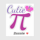 Cutie Pi Funny Math Pun Sticker | Zazzle