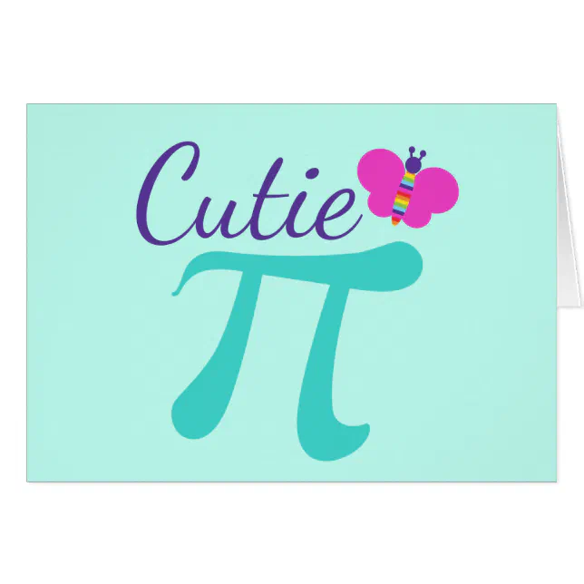 Cutie Pi Symbol Math Pun Card | Zazzle