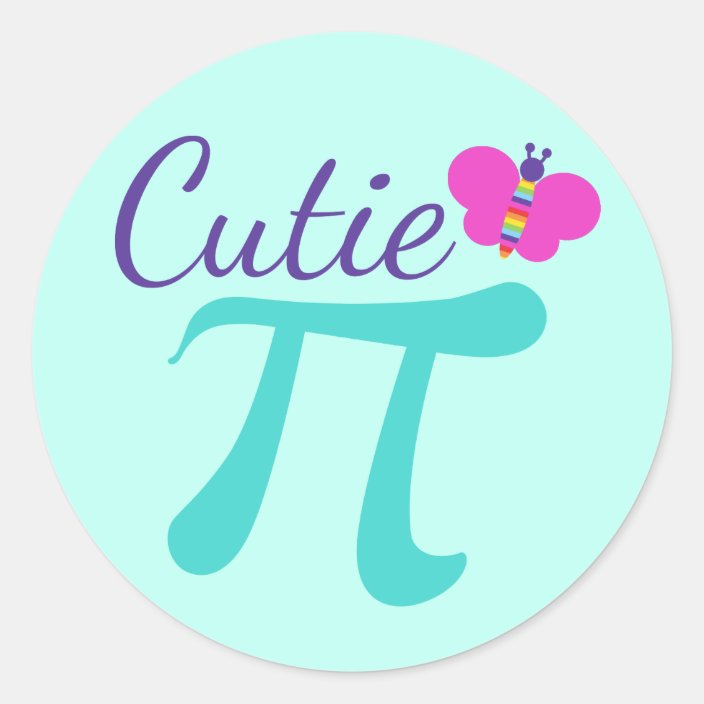 Cutie Pi Symbol Math Pun Classic Round Sticker | Zazzle.com