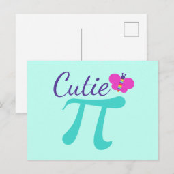 Cutie Pi Symbol Math Pun Postcard | Zazzle