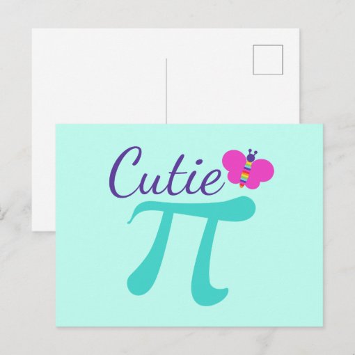 Cutie Pi Symbol Math Pun Postcard | Zazzle