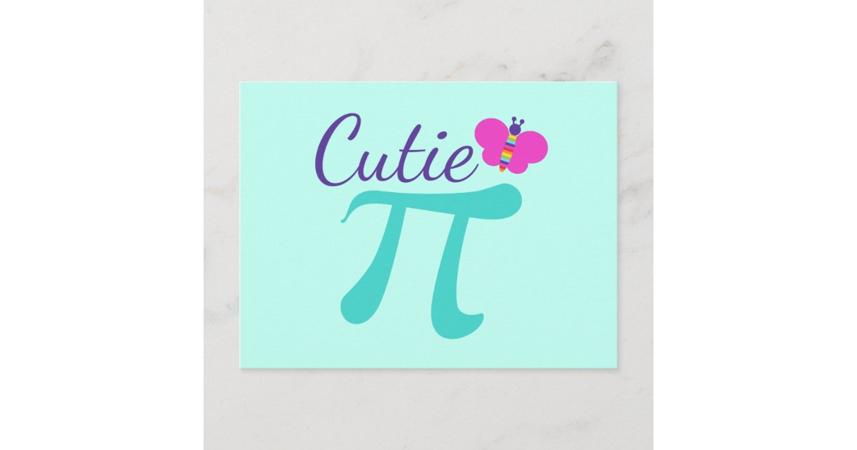 Cutie Pi Symbol Math Pun Postcard | Zazzle