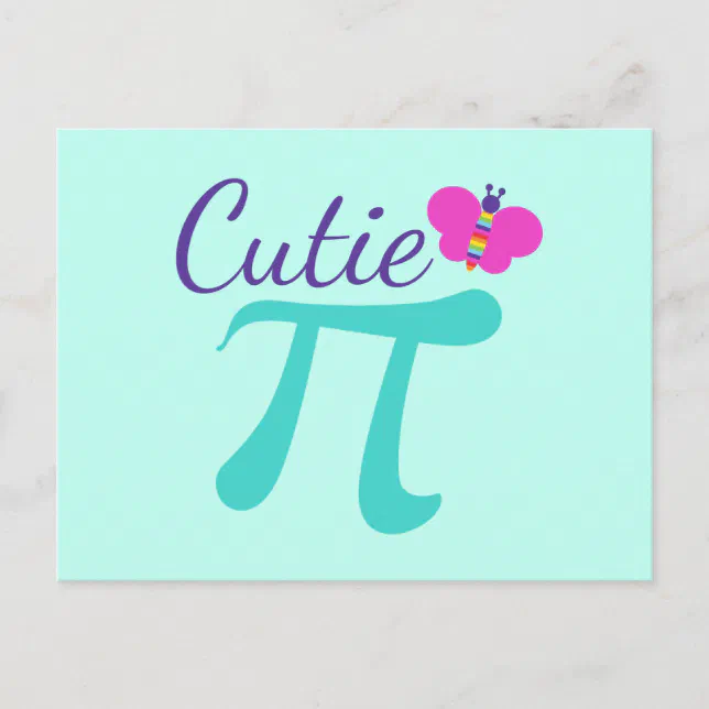 Cutie Pi Symbol Math Pun Postcard | Zazzle