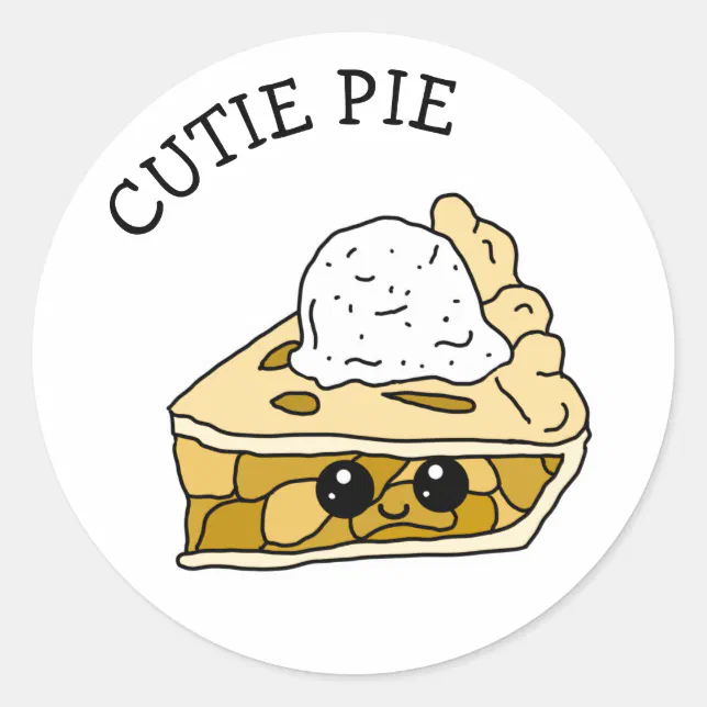 Cutie Pie Apple Pie Art Classic Round Sticker | Zazzle