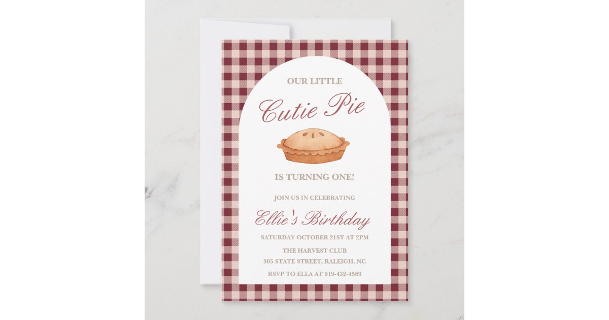 Cutie Pie Birthday Invitation | Zazzle