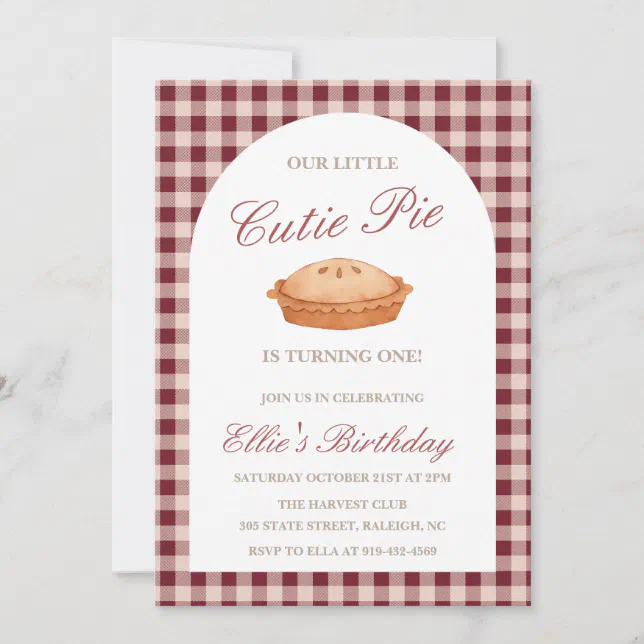 Cutie Pie Birthday Invitation | Zazzle