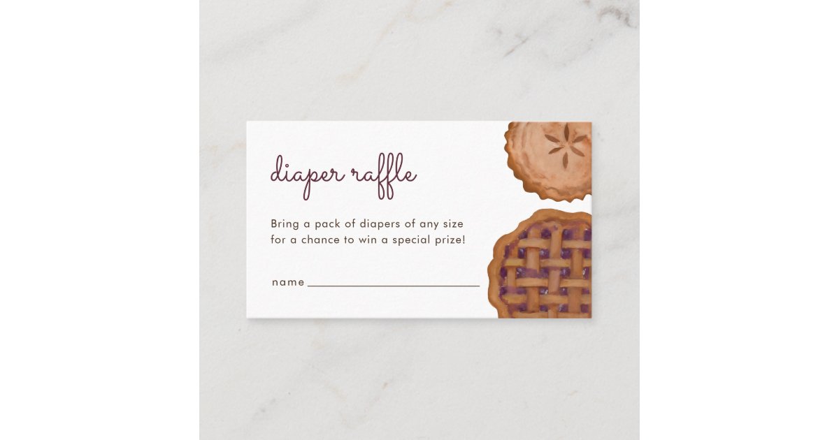 Cutie Pie Diaper Raffle Baby Shower Insert Card | Zazzle