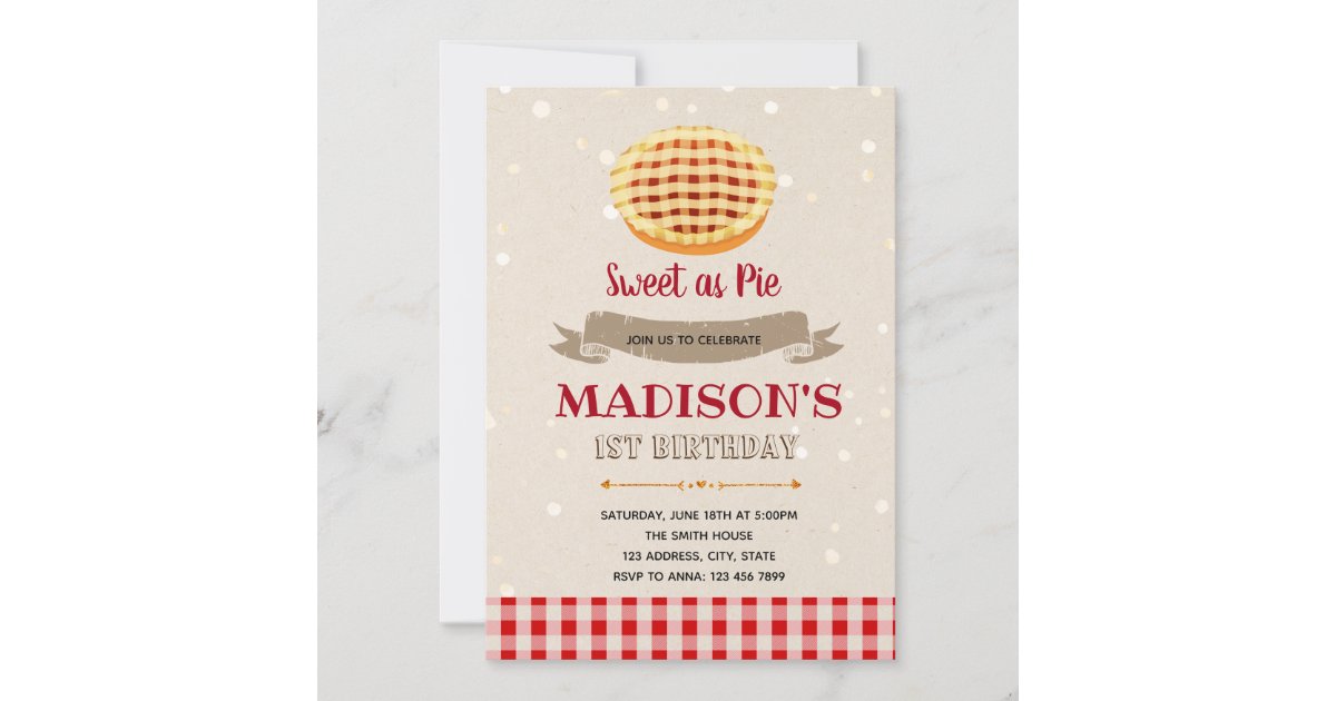 Cutie pie party invitation | Zazzle