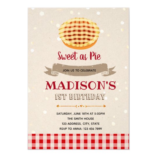 Cutie pie party invitation | Zazzle.com
