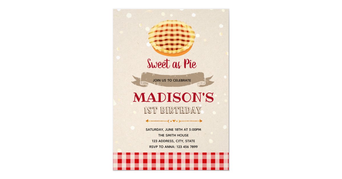 Cutie pie party invitation | Zazzle.com
