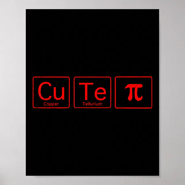 Cutie Pie Pi Day Math Periodic Table Valentine Gif Poster | Zazzle