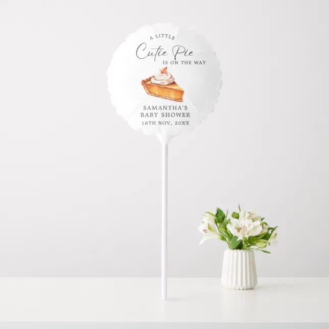 Cutie Pie Pumpkin Fall Baby Shower Balloon | Zazzle