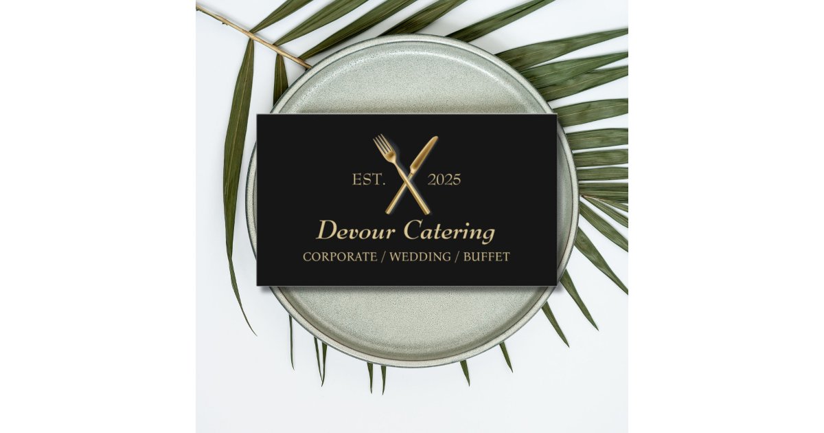 Cutlery QR Code Chef Caterer Catering Services Business Card | Zazzle
