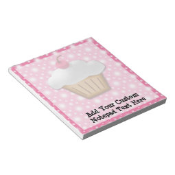 Cutout Cupcake with Pink Cherry on Top Notepad | Zazzle