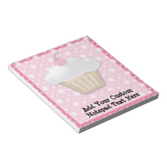 Cutout Cupcake with Pink Cherry on Top Notepad | Zazzle