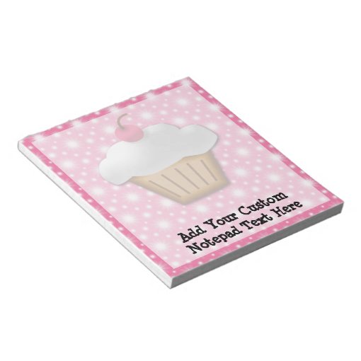 Cutout Cupcake with Pink Cherry on Top Notepad | Zazzle