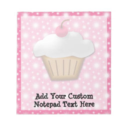 Cutout Cupcake with Pink Cherry on Top Notepad | Zazzle