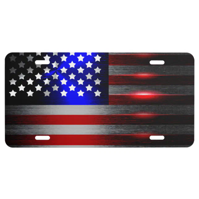 Cutting Edge Laser Cut American Flag 1 License Plate | Zazzle