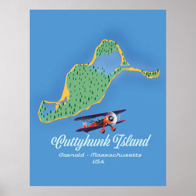 Cuttyhunk island Gosnold, Massachusetts map Poster | Zazzle