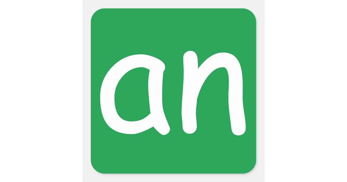 CVC Words ‘-an’ Sticker | Zazzle