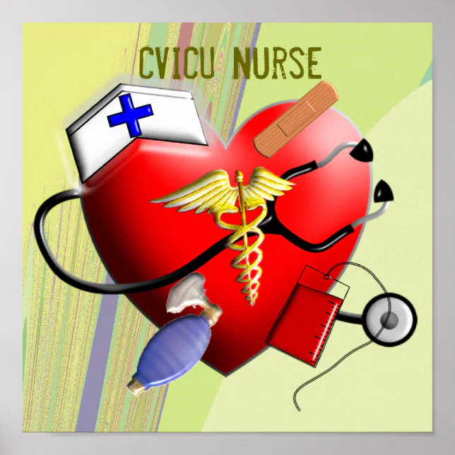 CVICU Nurse Canvas Art Poster | Zazzle
