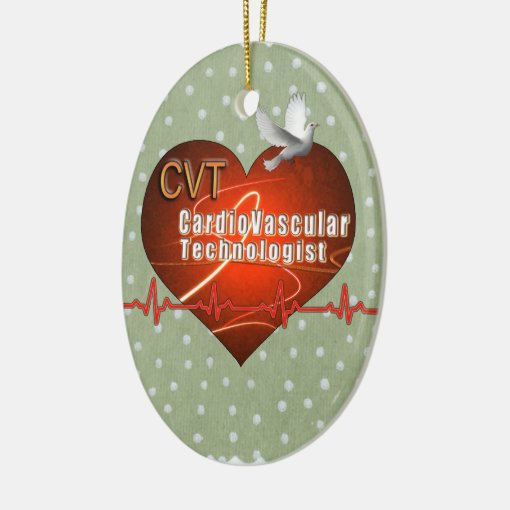 CVT HEART LOGO Cardiovascular Technologist Ceramic Ornament | Zazzle