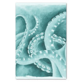Cyan Green tentacles monochrome Tissue Paper | Zazzle