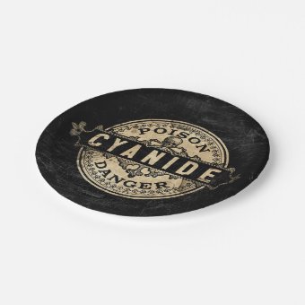 Cyanide Vintage Style Poison Label Paper Plates | Zazzle