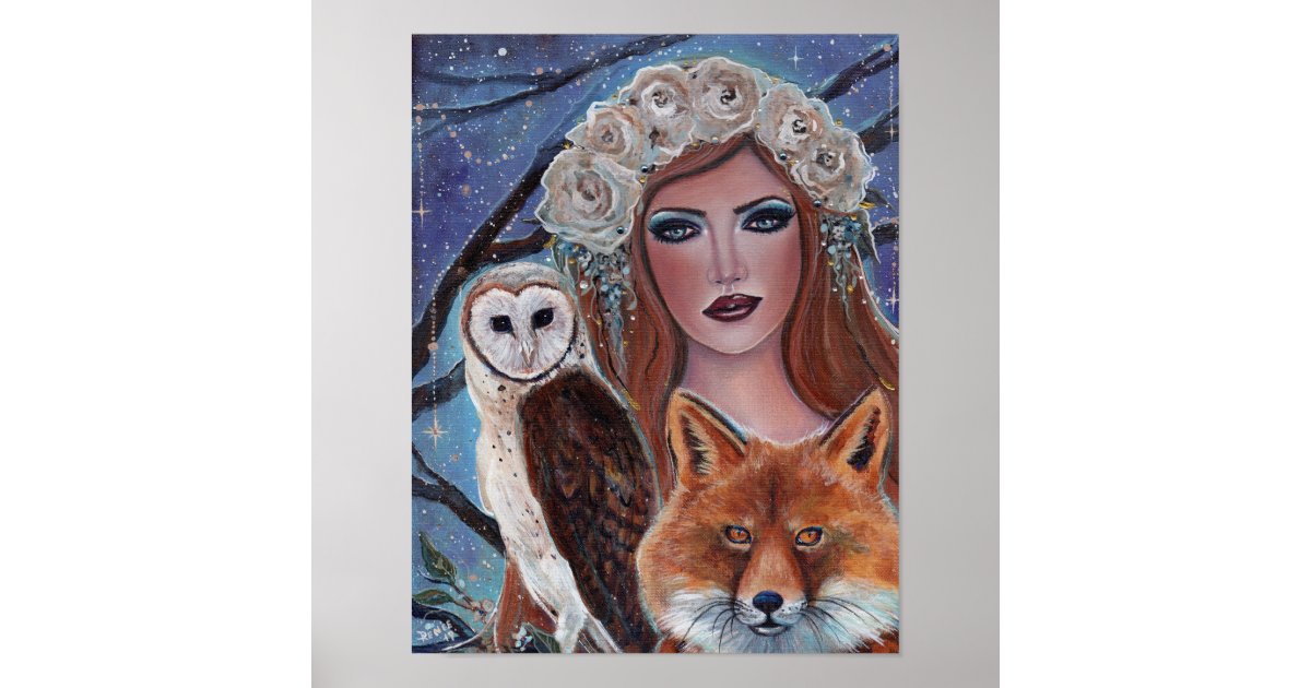 Cybele Goddess of nature art by Renee Lavoie Poster | Zazzle