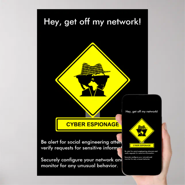 Cyber Espionage Security Awareness Poster | Zazzle