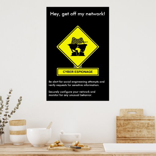 Cyber Espionage Security Awareness Poster | Zazzle