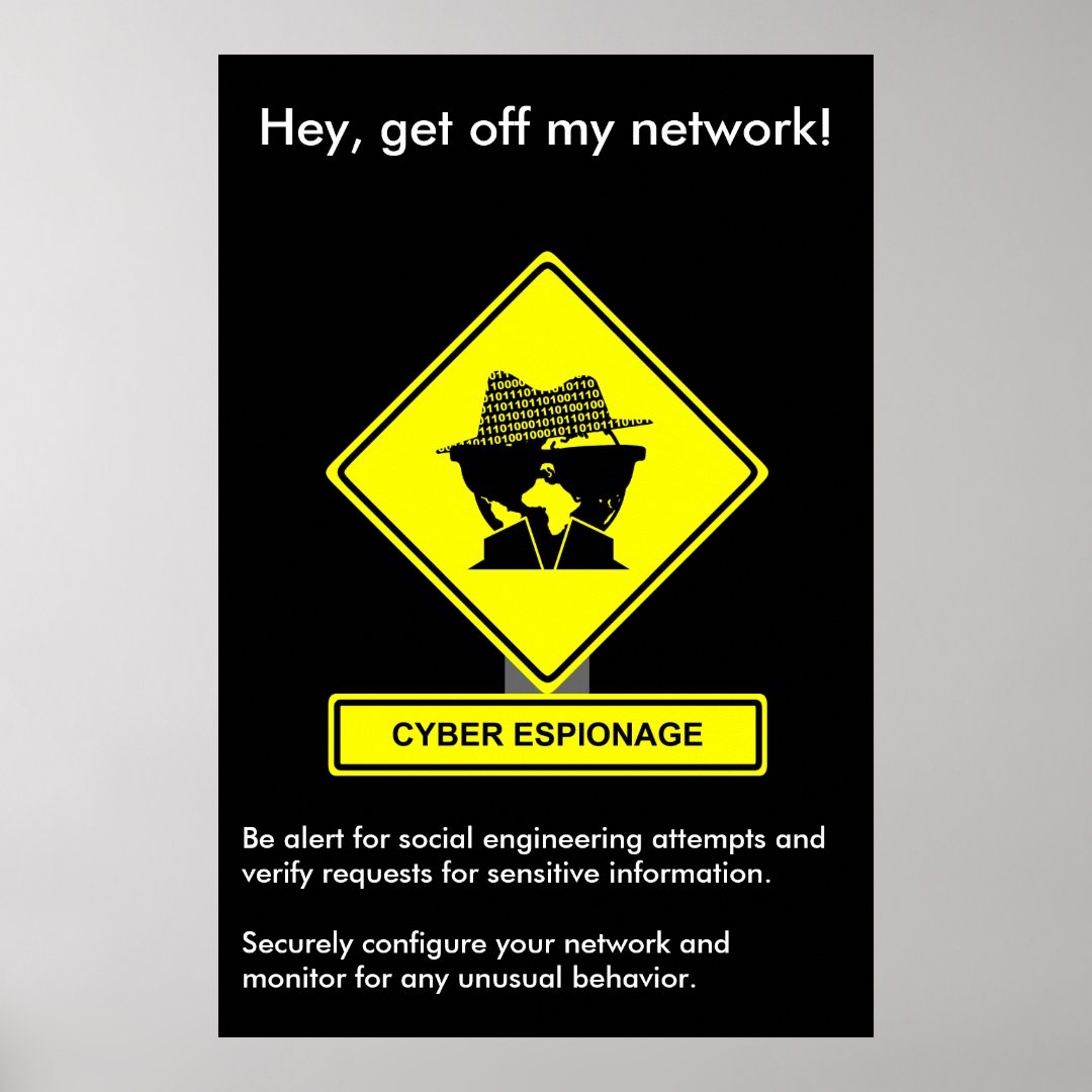 Cyber Espionage Security Awareness Poster | Zazzle
