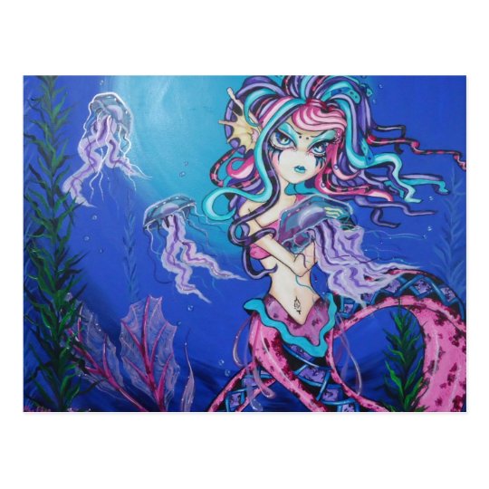 Cyber Goth Mermaid Jelly Fish Fantasy Postcard | Zazzle.com