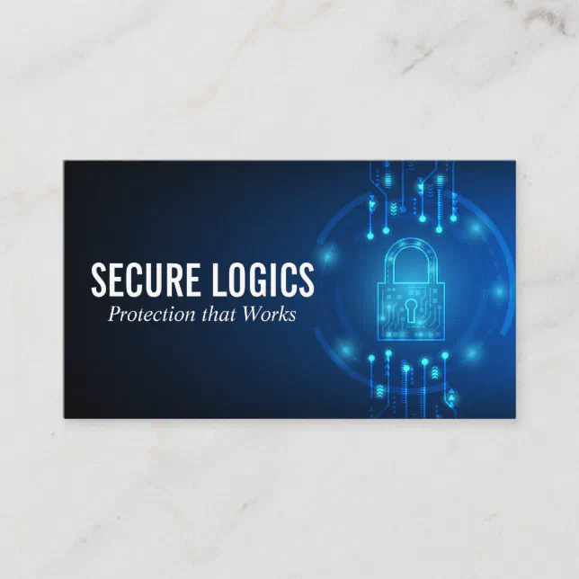 Cyber Lock | Tech Security Business Card | Zazzle