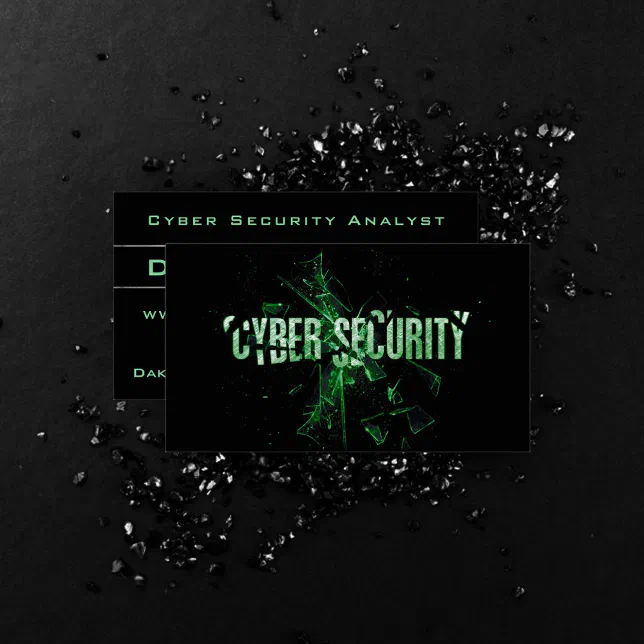 Cyber Security Analyst Modern Green Minimalist Business Card | Zazzle