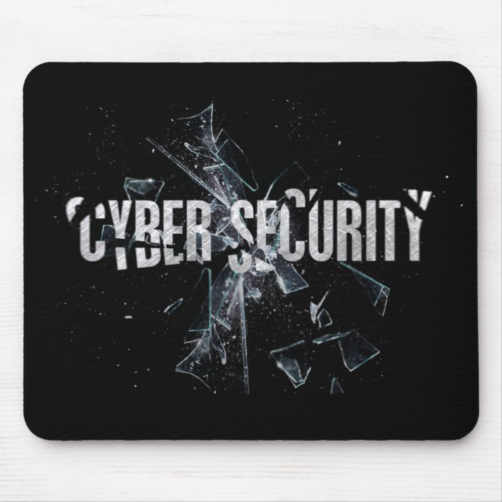 Cyber Security Cool Silver Glass Typography Modern Mouse Pad | Zazzle.com