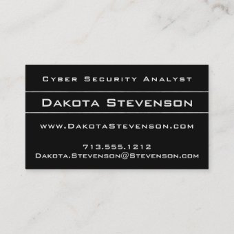 Cyber Security Data Modern Professional Minimalist Business Card | Zazzle