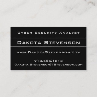 Cyber Security Data Modern Professional Minimalist Business Card | Zazzle