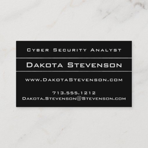 Cyber Security Data Modern Professional Minimalist Business Card | Zazzle